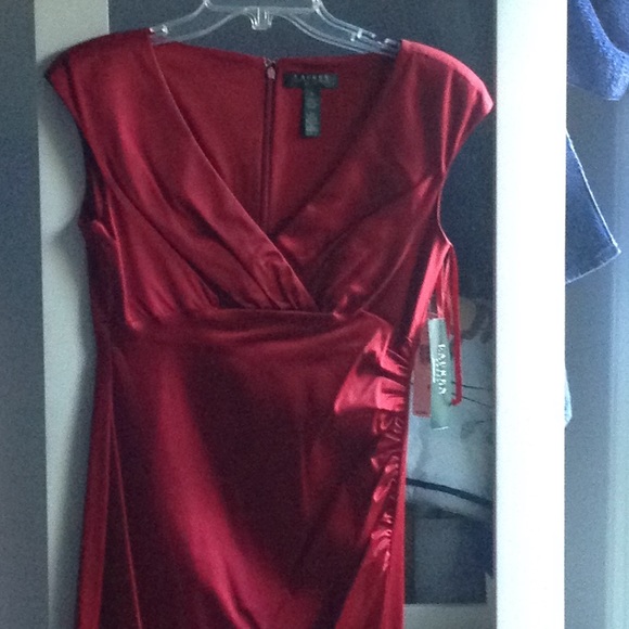 Lauren Ralph Lauren | Dresses | Nwt Beautiful Ruby Red Satin Dress ...